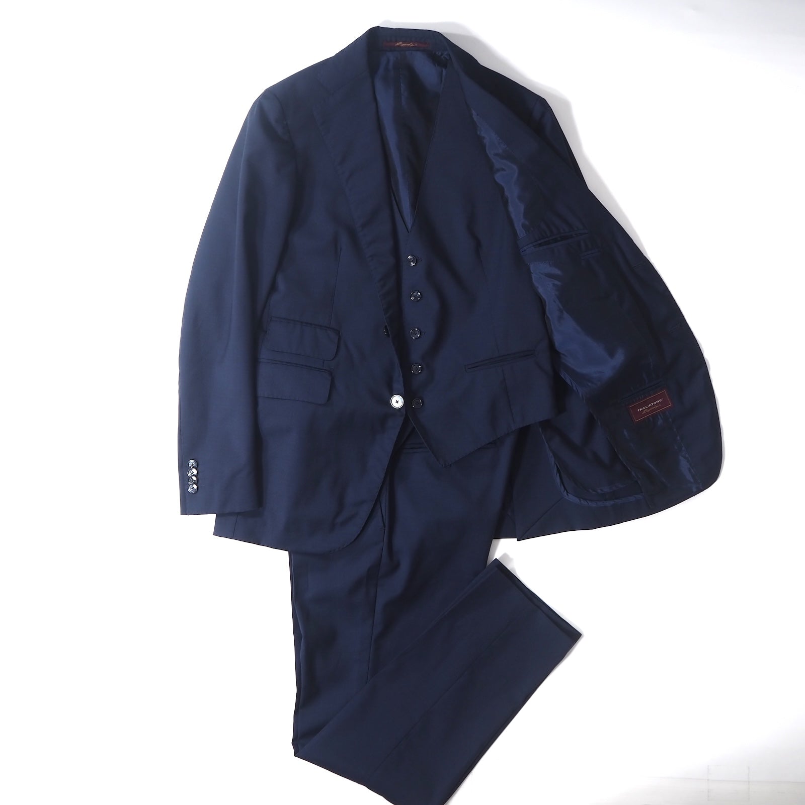 タリアトーレ TAGLIATORE 最上級LINE sartoriale 3ピース スーツ 44 ネイビー メンズ 正規品 5-YB026 ...